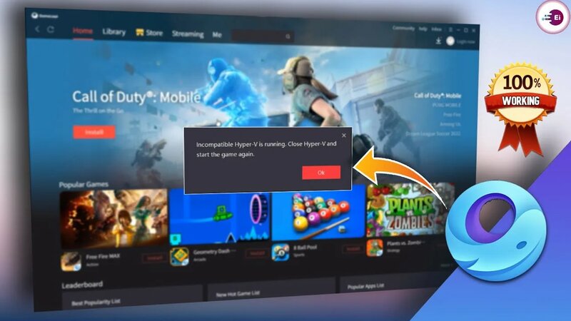Gameloop incompatible hyper-v is running Error Fix (100% Working) - Yandex Video aramada ...