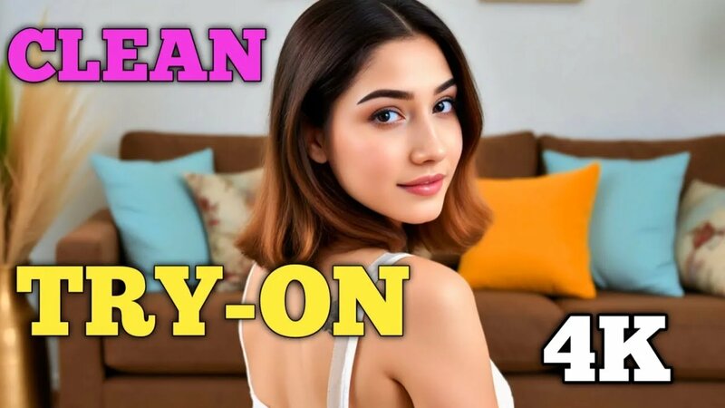 Cleaning Home transparent outfit try on haul | see through bedroom ...