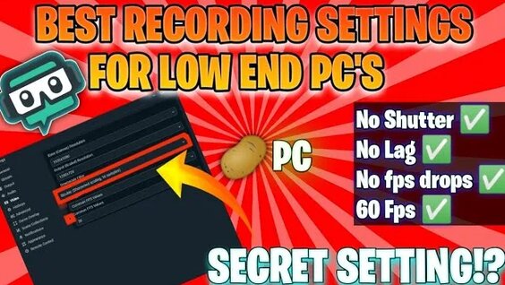 The Best Recording Settings on Obs Streamlabs for low end pc's 2021 ...