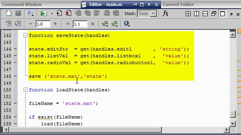 Matlab Tutorial: How to save and restore state of a GUI in Matlab - Смотреть онлайн в поиске ...