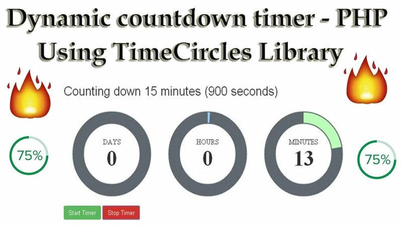 Dynamic countdown timer - PHP using TimeCircles Library