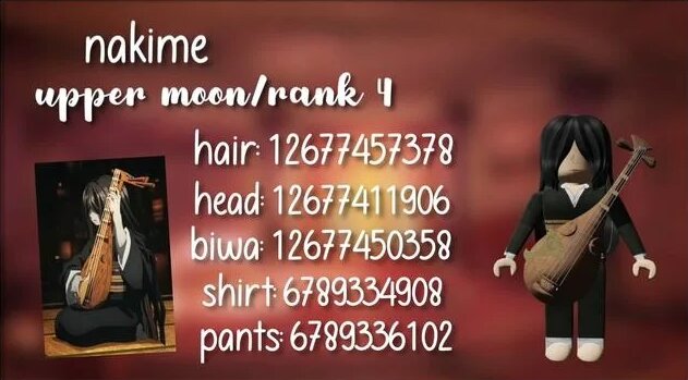 demon slayer uppermoons anime cosplay outfit codes | roblox - Смотреть ...