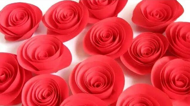 DIY. Roses from paper handwork 2 min. How to make rolled paper flowers ...