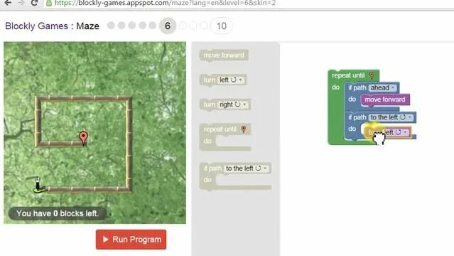 Google Blockly Games - Solution Maze level 6 - Смотреть онлайн в поиске ...