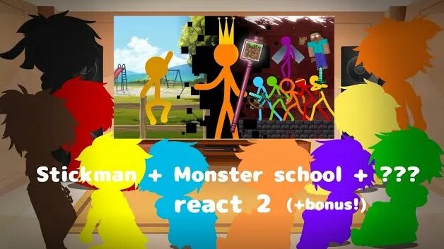Stickman + Monster school + ??? react to Animation vs Minecraft Ep 30 ...