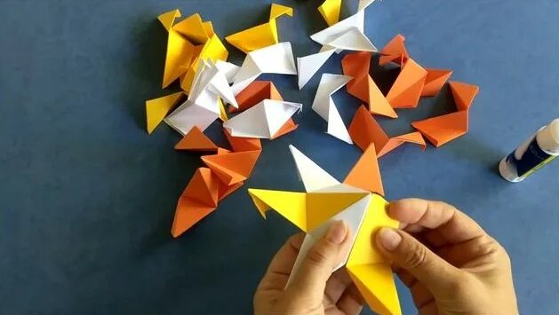 Звёздчатый додекаэдр из бумаги. Origami Lesser Stellated Dodecahedron ...