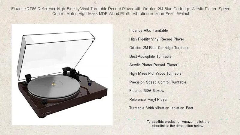 Fluance RT85 Reference High Fidelity Vinyl Turntable Record Player with ...