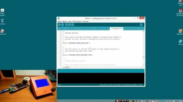 Как залить прошивку Marlin-RC8 в Arduino ATMega 2560 с Ramps-1.4, LCD 12864 с энкодером ...