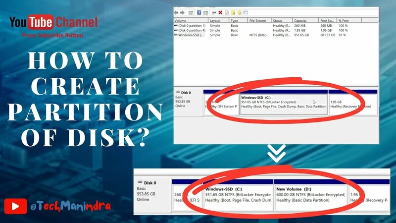 How to Create Disk Partition in Laptop or Computer || How to divide ...