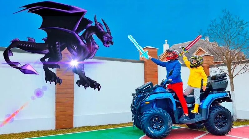 Сеня и Эндер Дракон из Майнкрафт в Реальной Жизни — Видео от Super ...