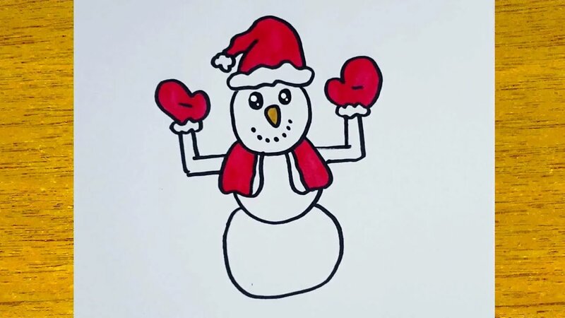 Kolay Kardan Adam Çizimi / Kardan Adam Resmi Nasıl Çizilir / Kolay Çizimler