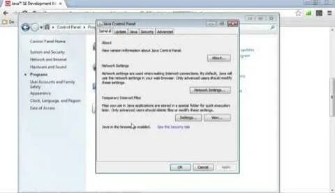 Disable Java in all browser using Java Control Panel - Yandex Video ...