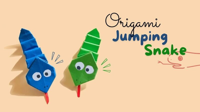 DIY Origami jumping snake | fun & simple paper toy tutorial | cool ...