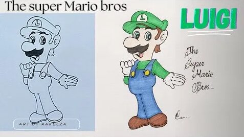 Draw Luigi step by step | How to draw Luigi | Drawing famous cartoon ...