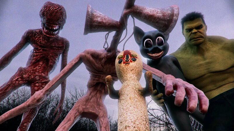 All Creatures caught ON Camera | Siren Head, Hulk, Cartoon Cat, SCP-173 ...