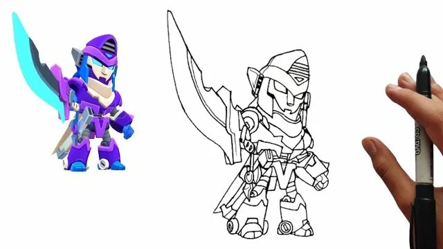 Drawing New Brawler Skin Mecha Mortis - Brawl Stars New Season ...