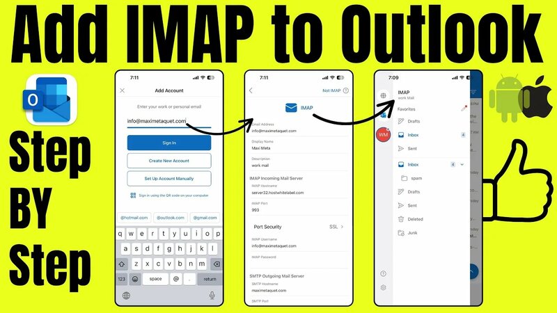 How to Add IMAP Account to Outlook App—IMAP Configuration (Use IMAP ...