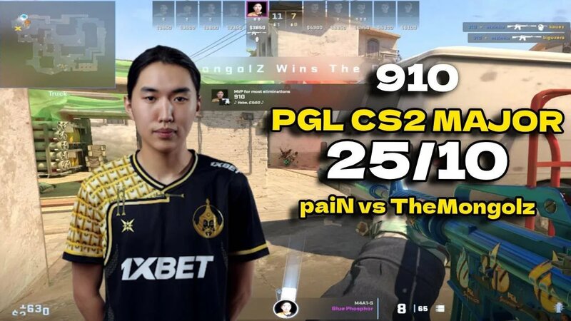 CS2 POV TheMongolz 910 (25/10) vs paiN (Mirage) PGL CS2 Major ...