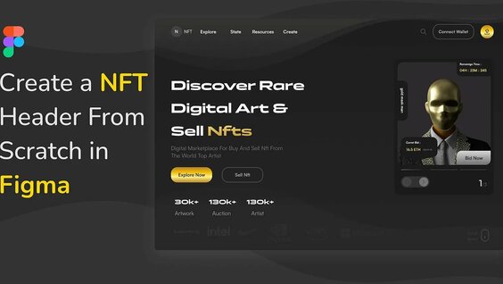 NFT Website Header Design From Scratch In Figma | UI Trend 2021 UI Design Tutorial - EroFound