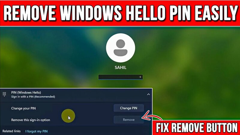 How to Remove Windows Hello Pin From Windows 10/11 | Disable Windows ...