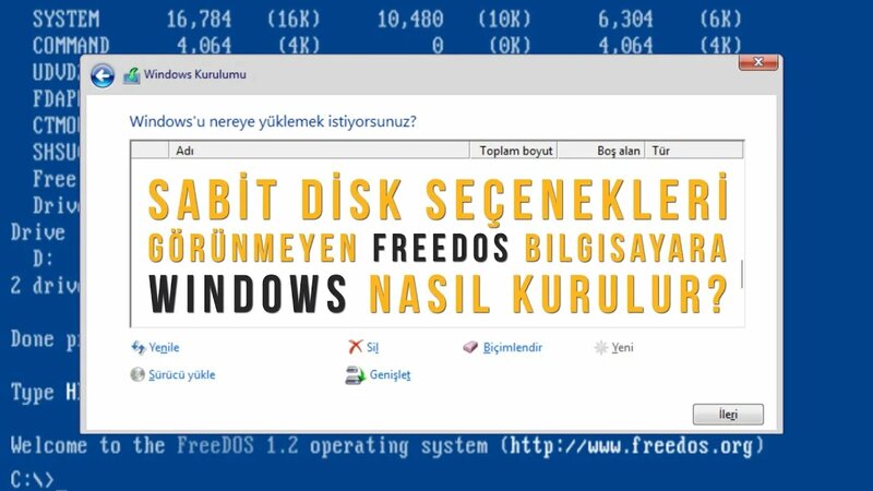 FreeDOS (msi) Laptopa Windows 10 / 11 Kurma Rehberi. Yeni Bilgisayara ...
