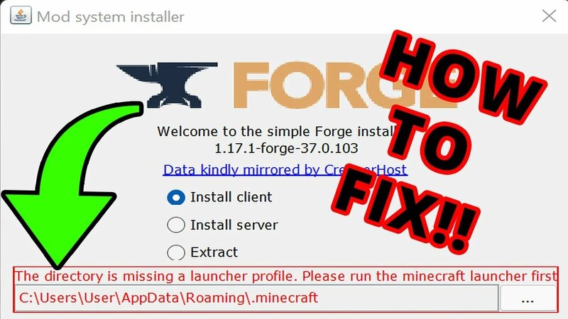 Forge The Directory Is Missing A Launcher Profile Error New Minecraft ...