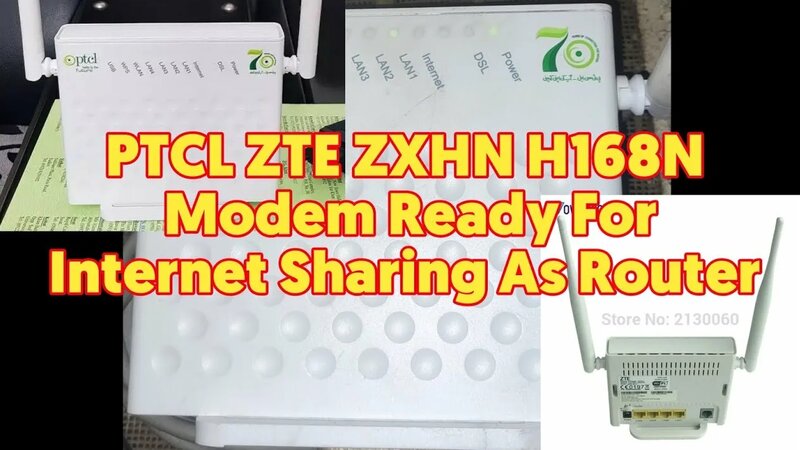 PTCL ZTE ZXHN H168n Router Ready For Internet Sharing || How To Use ...