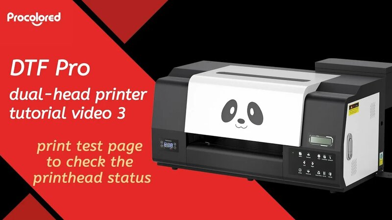 Procolored F13 pro DTF printer tutorial video part 3: print test page ...