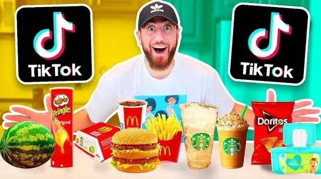 We Only Ate Viral Tiktok LIFE Hacks For 24 Hours! - Смотреть онлайн в ...
