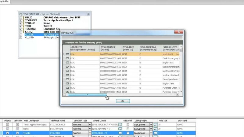 Извлечение подробного текста данных из таблицы SAP с помощью Winshuttle ...