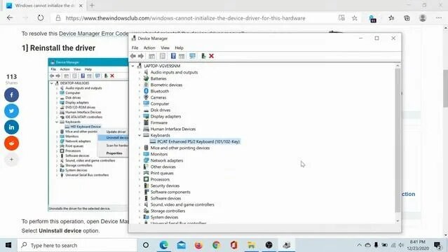 Windows cannot initialize the device driver for this hardware (Code 37 ...