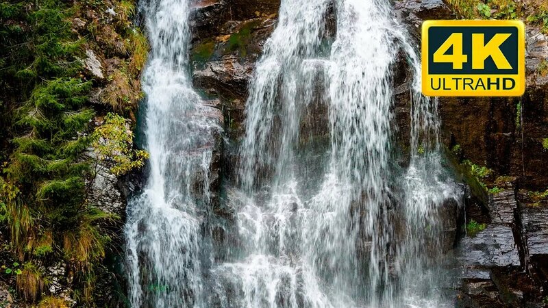 4K Waterfall Ambience (3 Hours). Relaxing Waterfall Sounds. White Noise ...