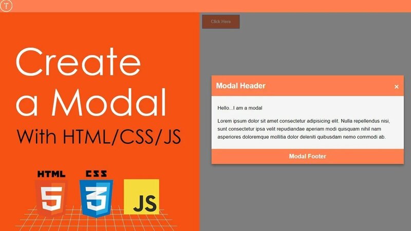 Create a Modal With HTML, CSS & JavaScript
