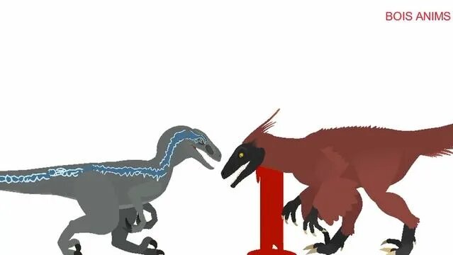 Blue Velociraptor vs Pyroraptor - (Stick Nodes Animation) - Смотреть ...