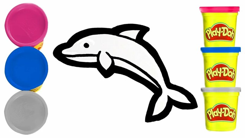 Cute Dolphin Drawing and Coloring with Play doh, Clay for Children ...