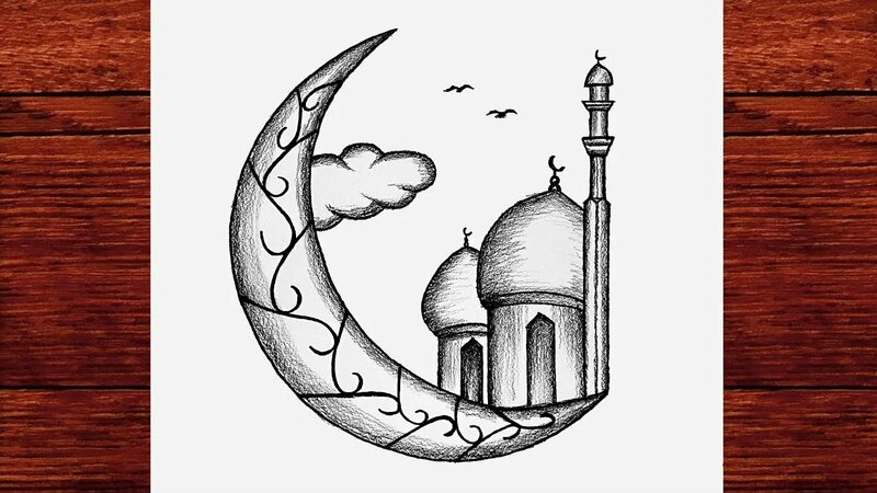 Karakalem Kandil Çizimi Kolay Nasıl Çizilir - Kolay Cami Çizimi - Çizim ...