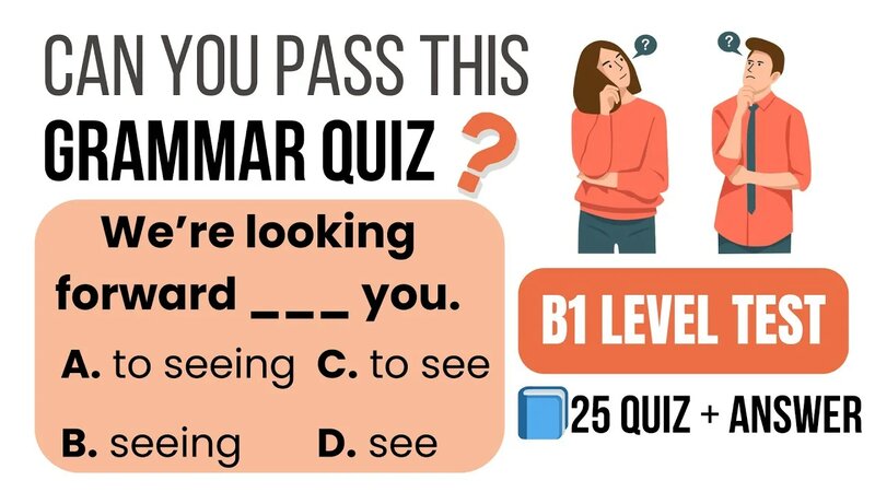 B1 Grammar Level Test – Can You Score 25/25? | English Grammar Practice ...