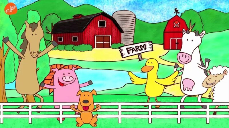 Farm Animals Song - Animals Sounds Song - Walk Around the Farm - ELF ...
