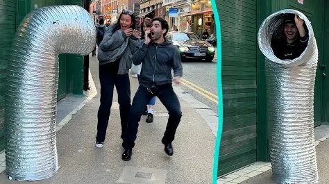 That is crazy pipe prank scaring people