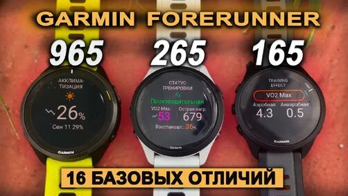 Garmin Forerunner 165 | 265 | 965 - практическое сравнение моделей с Amoled дисплеем. - Смотреть ...