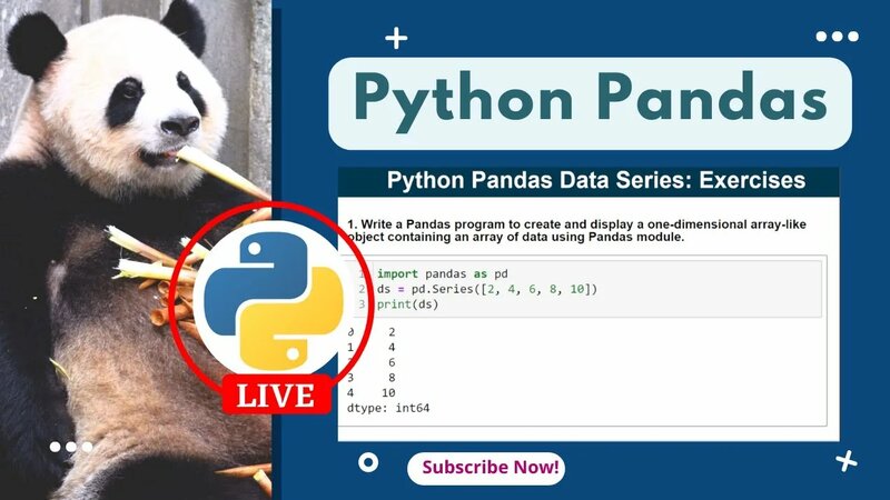 Python Pandas Exercises | Data Series I DataFrame | Indexing | python ...