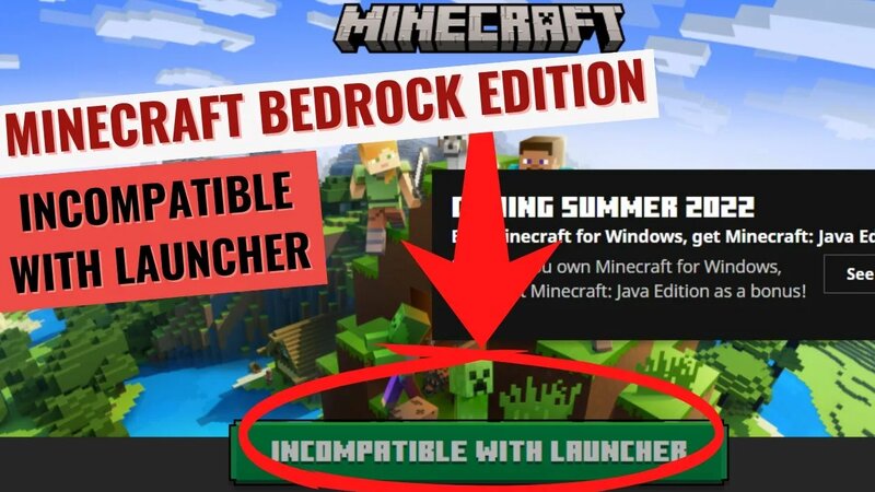 Fix minecraft incompatible with launcher error- Minecraft bedrock ...