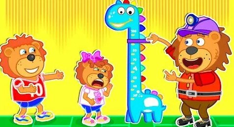 Leo wants to be taller & jump on a trampoline | Lion family | Cartoon ...