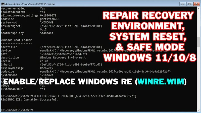 How to Repair Windows Recovery Environment (Windows RE) Fix ReAgentC ...