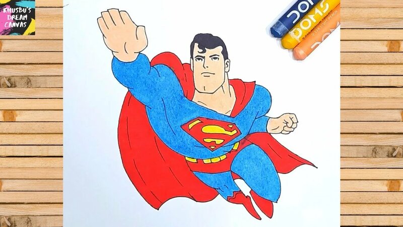 How to draw superman step by step || Superman drawing easy || Superhero ...