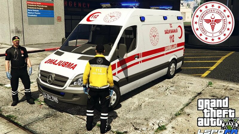 GTA 5 112 acil ambulans modu - trafik kazası - yeni mercedes sprinter ...