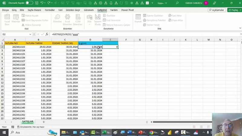 Excel VBA Programlama Uygulama 6-10-Workday Fonksiyonunu Kullanmak - Yandex Video aramada ...