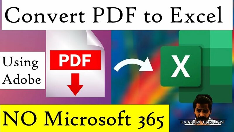 How to Convert PDF to Excel in Tamil | NO Microsoft 365 | PDF to Excel ...