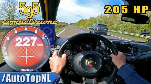 205hp Abarth 595 Competizione *TOP Speed* on Autobahn by AutoTopNL ...