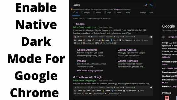 How To Enable Native Dark Mode On Google Chrome -chrome Flags UI - EroFound